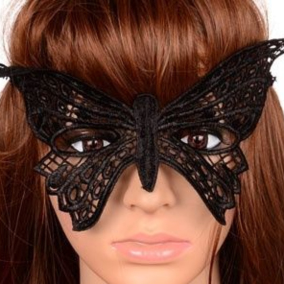 Accessories | Black Butterfly Lace Masquerade Mask | Poshmark